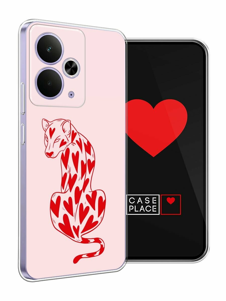 Чехол на Realme 14T / Реалми 14Т с принтом "Heart panther 1 - 14 февраля" — фото 1