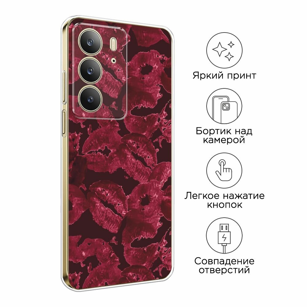 Чехол на Realme C75 4G / Реалми C75 4G с принтом Помада паттерн 1 — фото 1