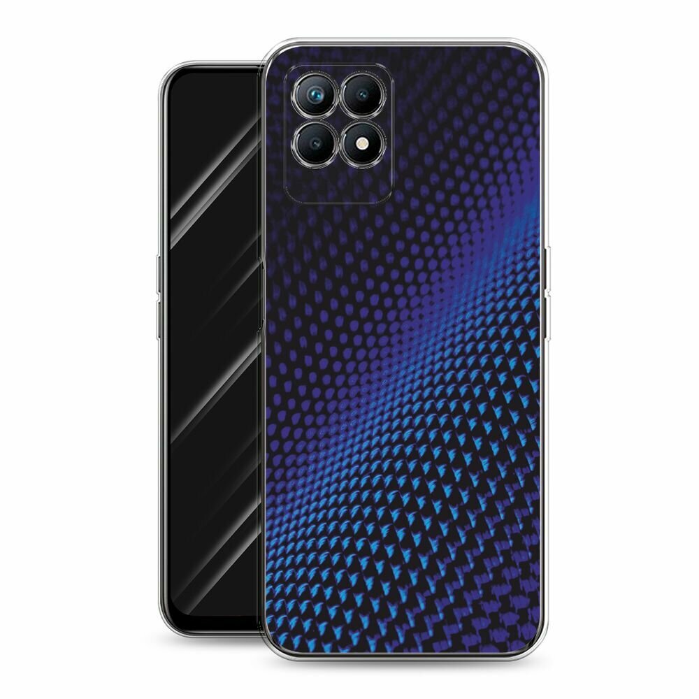 Силиконовый чехол на Realme 8i / Реалми 8i с принтом "Синий карбон" — фото 1