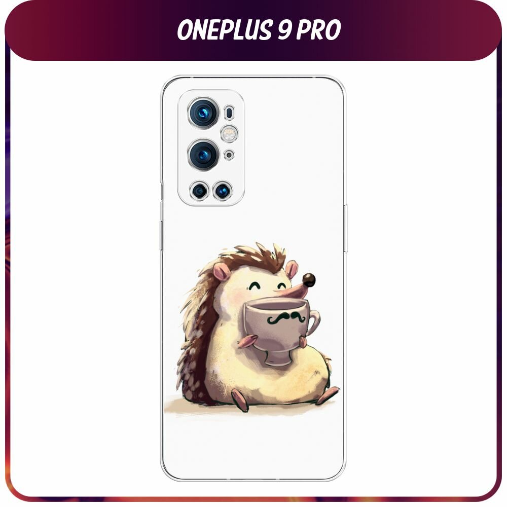 Чехол на OnePlus 9 Pro / ВанПлас 9 Про с принтом "Еж кофеман"