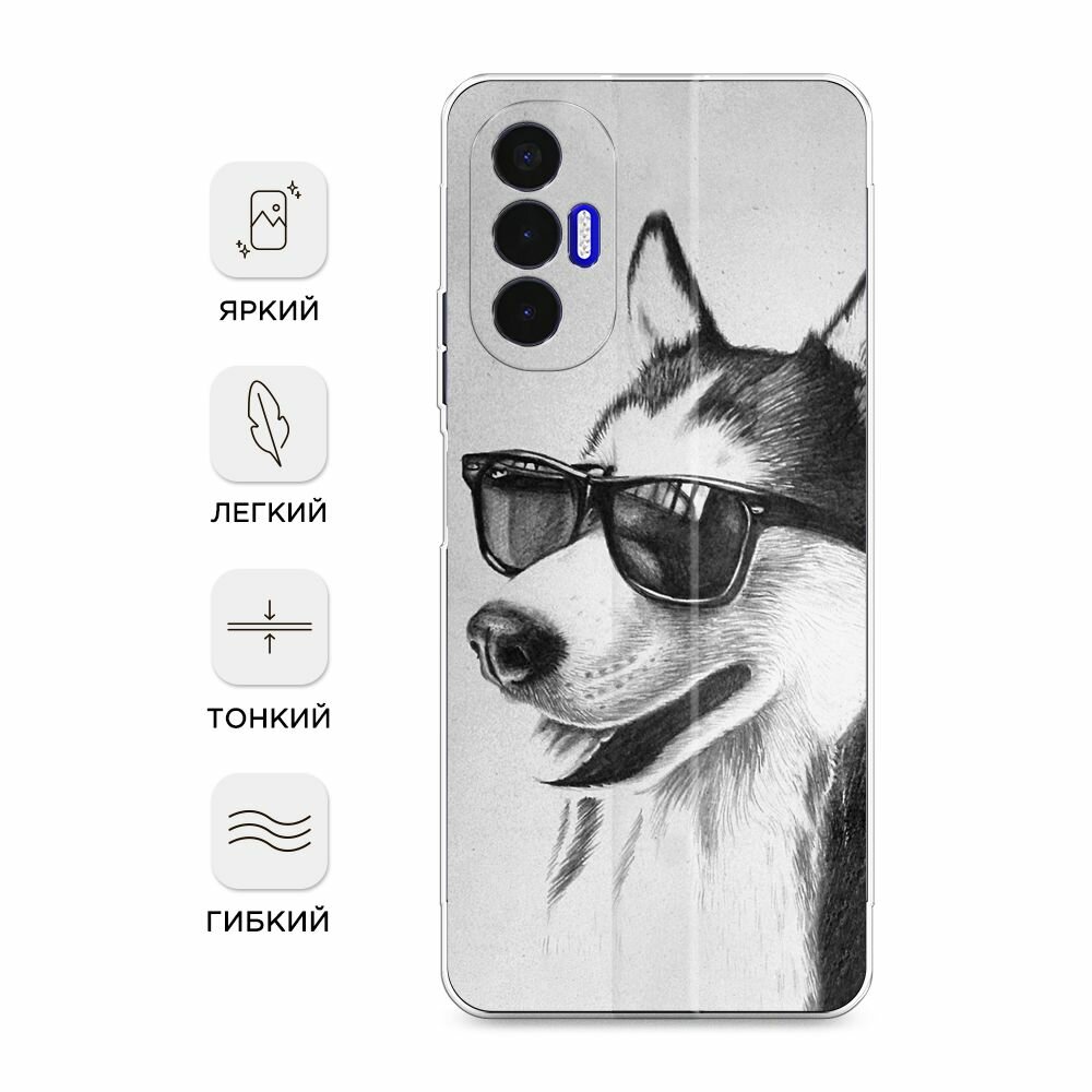 Чехол на Tecno Pova 3 / Текно Пова 3 с принтом "Крутой Хаске" — фото 1