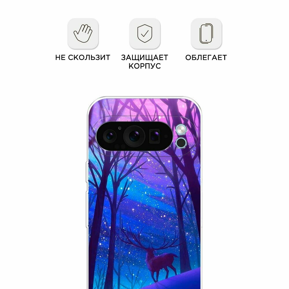Чехол на Google Pixel 9 / Гугл Пиксель 9 с принтом "Северный олень" — фото 1