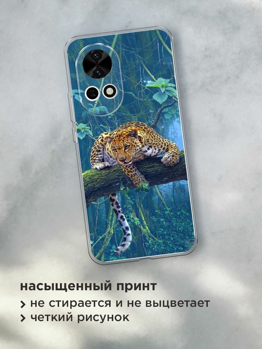 Чехол на Huawei Nova 12/Nova13 / Хуавей Нова 12/Нова 13 с принтом "Леопард охотник" — фото 1