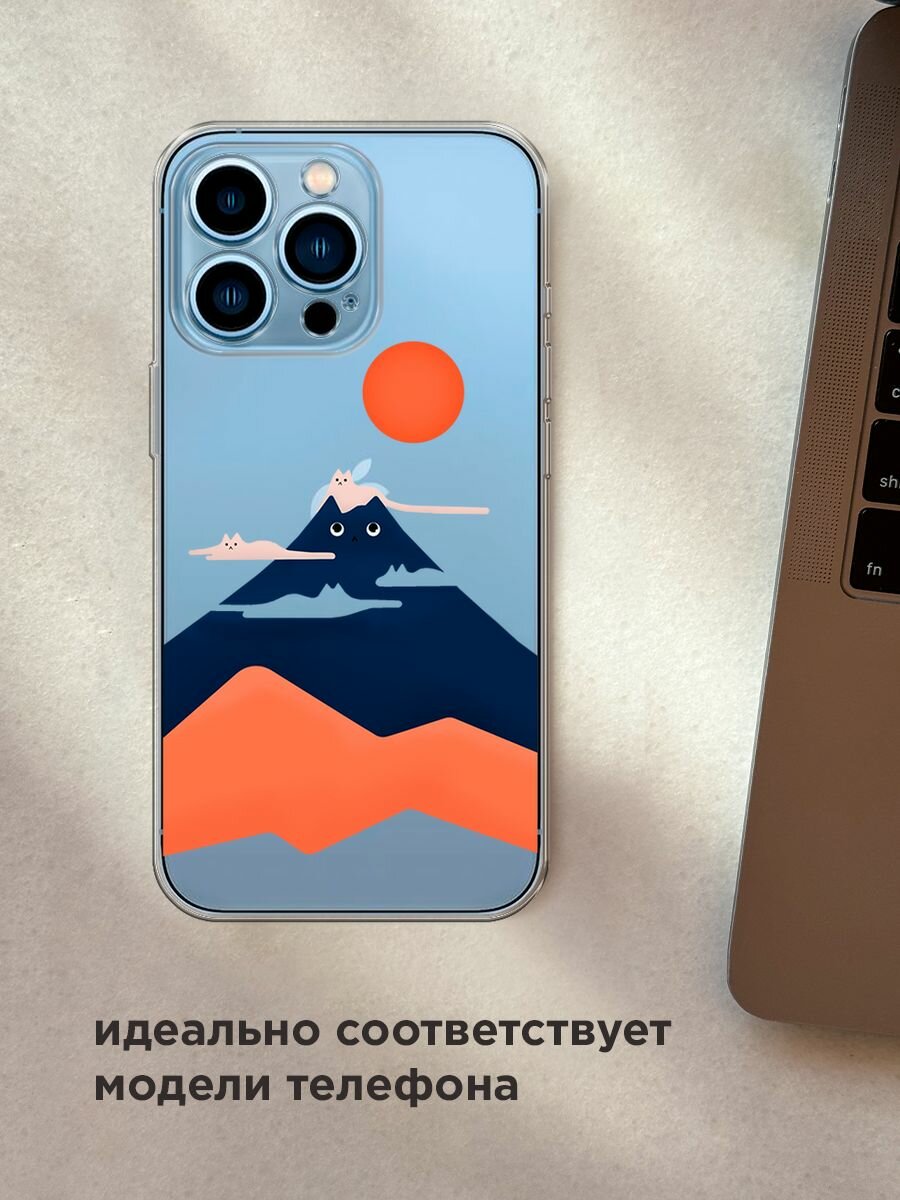 Чехол на Apple iPhone 13 Pro / Айфон 13 Про с принтом "Кот-гора", прозрачный — фото 1