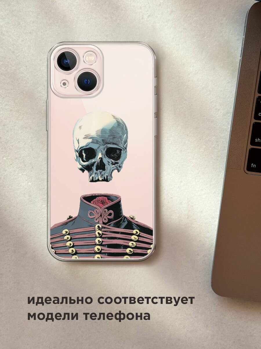 Чехол на Apple iPhone 13 mini / Айфон 13 мини с принтом "Гусар", прозрачный — фото 1