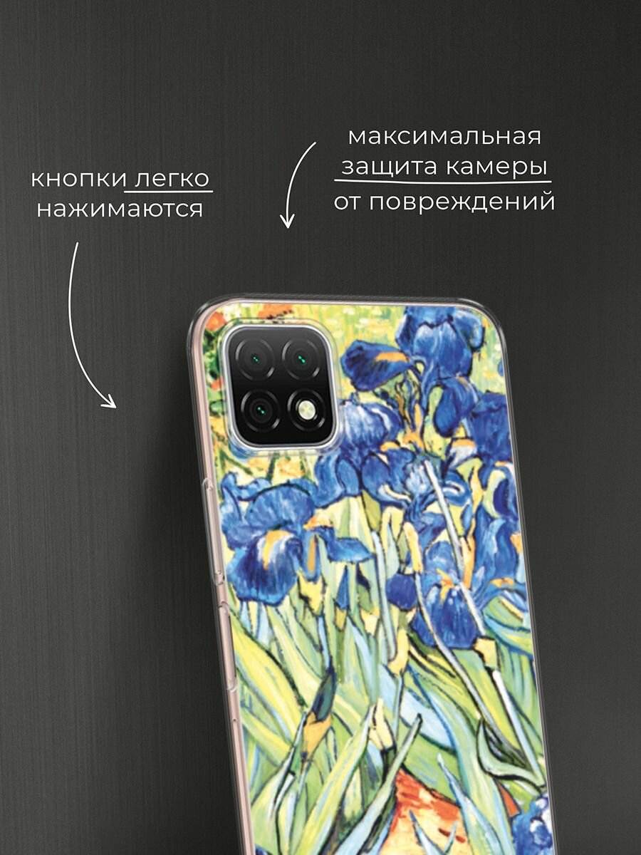 Силиконовый чехол на Wiko T3 / Вико Т3 с принтом "Ирисы Ван Гог" — фото 1