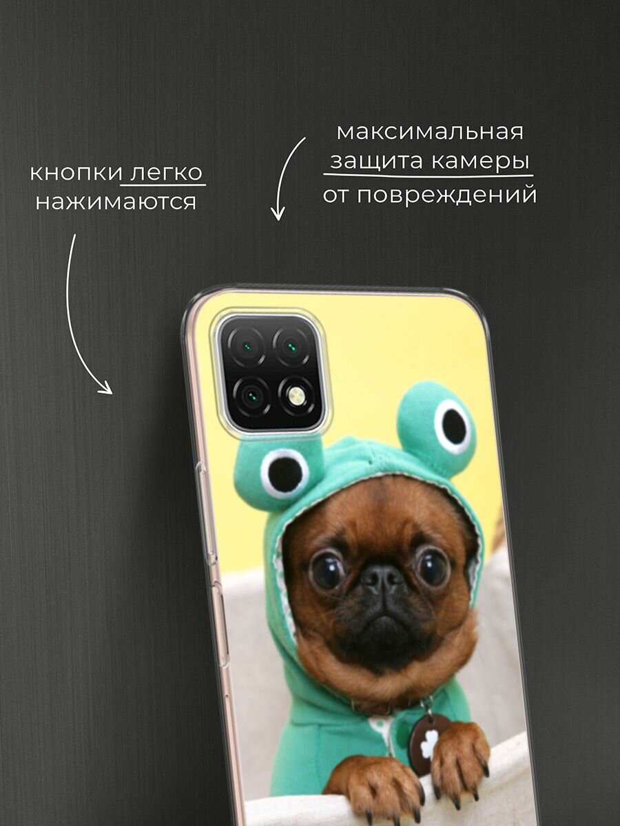 Чехол на Wiko T3 / Вико Т3 с принтом "Собачка в шапке лягушки" — фото 1