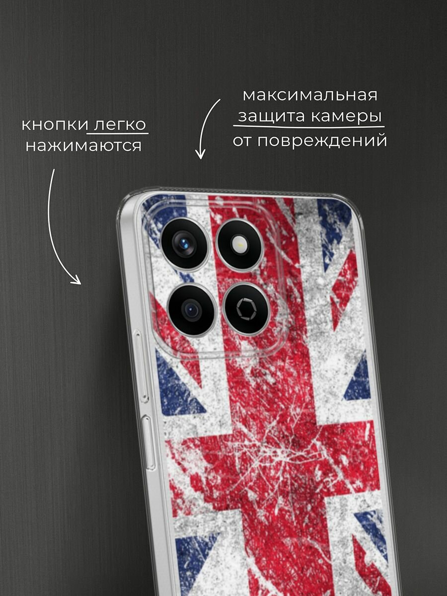 Силиконовый чехол на Honor X7c / Хонор X7c с принтом "Флаг британский" — фото 1