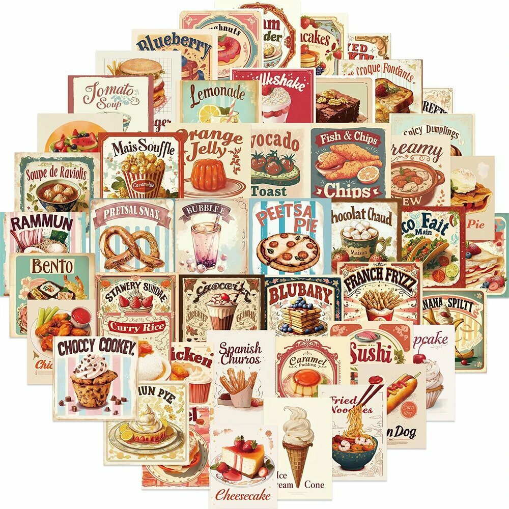 Ретро-наклейки для кухни Rspctou 10PCS
