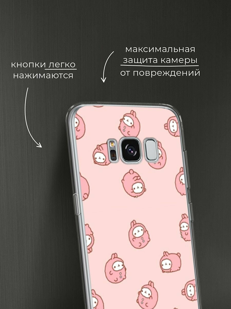 Чехол на Samsung Galaxy S8 / Самсунг Галакси С8 с принтом "Зайчики в капюшонах" — фото 1
