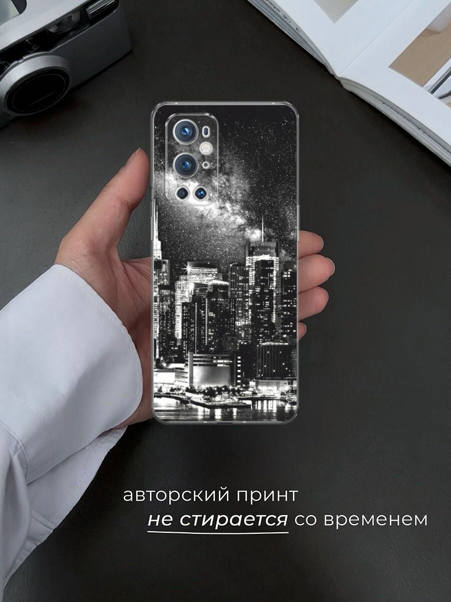 Чехол на OnePlus 9 Pro / ВанПлас 9 Про с принтом "Ночной Нью-Йорк" — фото 1