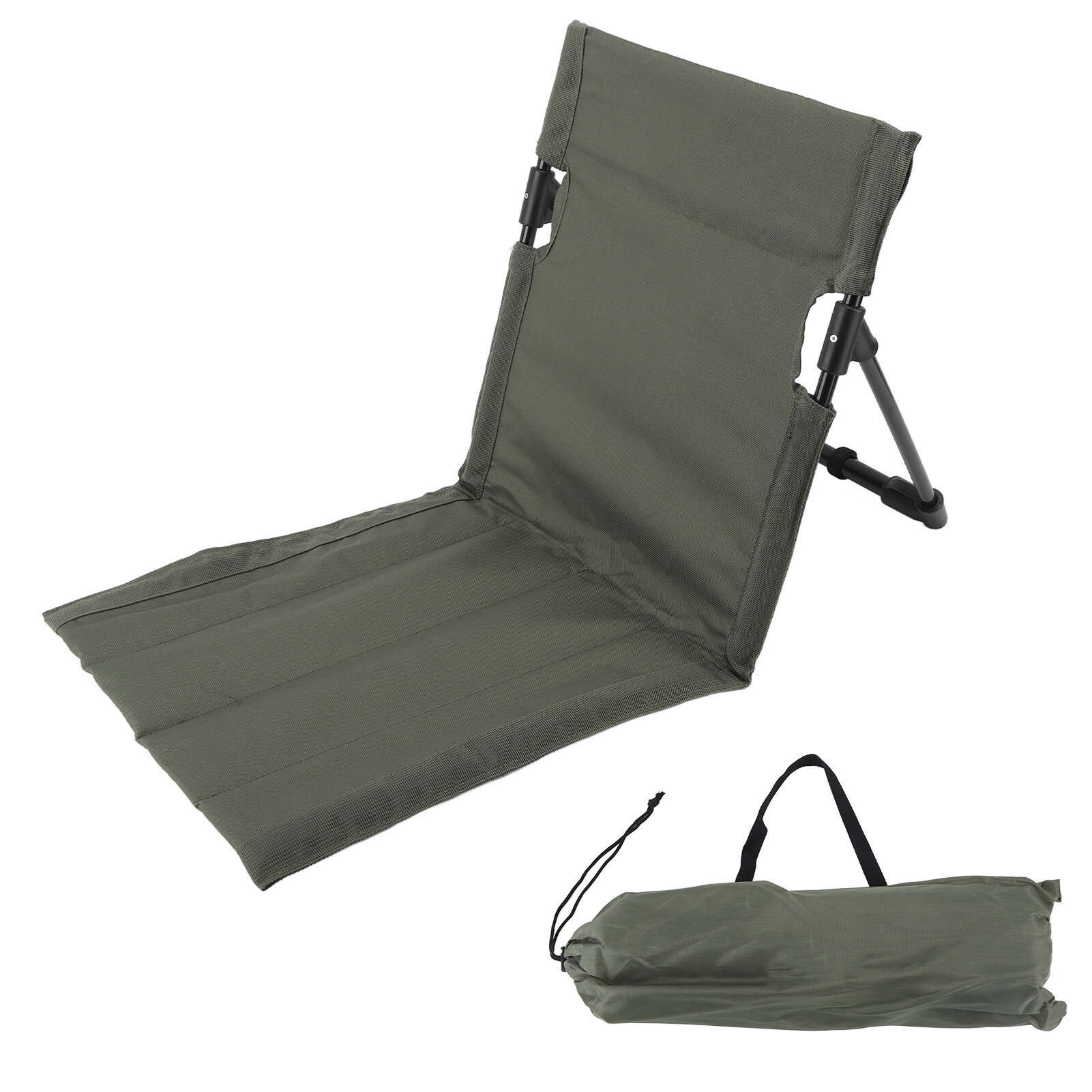 Портативный складной пляжный шезлонг для взрослых, уличный шезлонг с прочной рамой и удобным дизайном в цвете OD Green для использования в парках и на пляжах