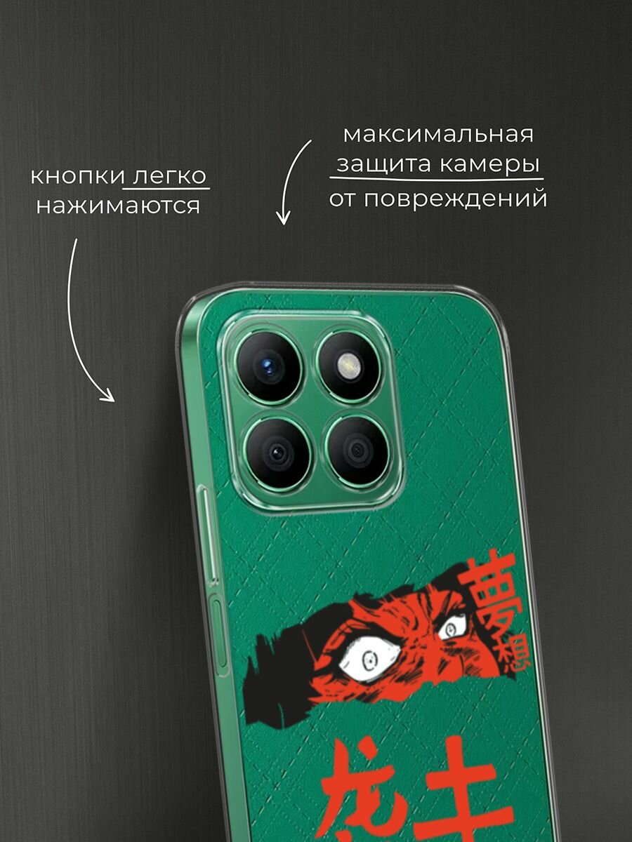 Чехол на Honor X8B / Хонор X8B с принтом "Anime attack", прозрачный — фото 1