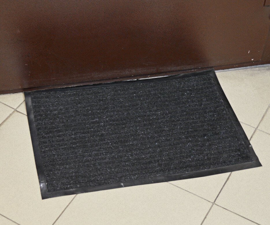 Коврик VORTEX "Ребристый", влаговпитывающий, серый, 40х60 см