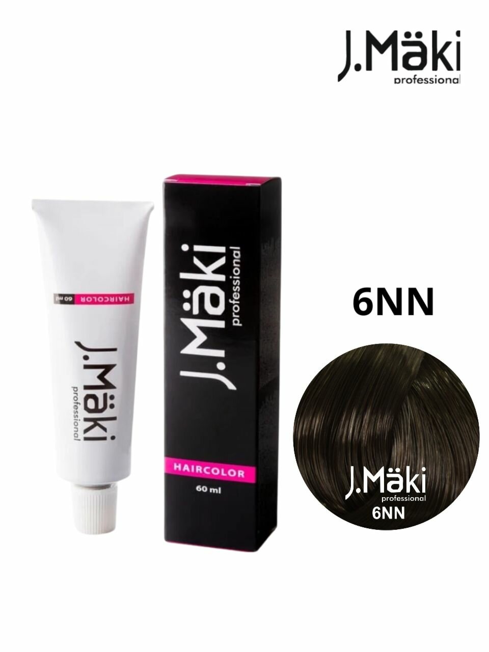 J.Maki 6NN Темно-русый интенсивный; cтойкая краска для волос 60 мл