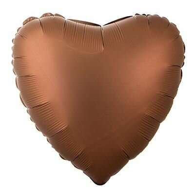 Воздушный шар GRABO "Сердце", без рисунка, Сатин Chocolate, 18 дюймов