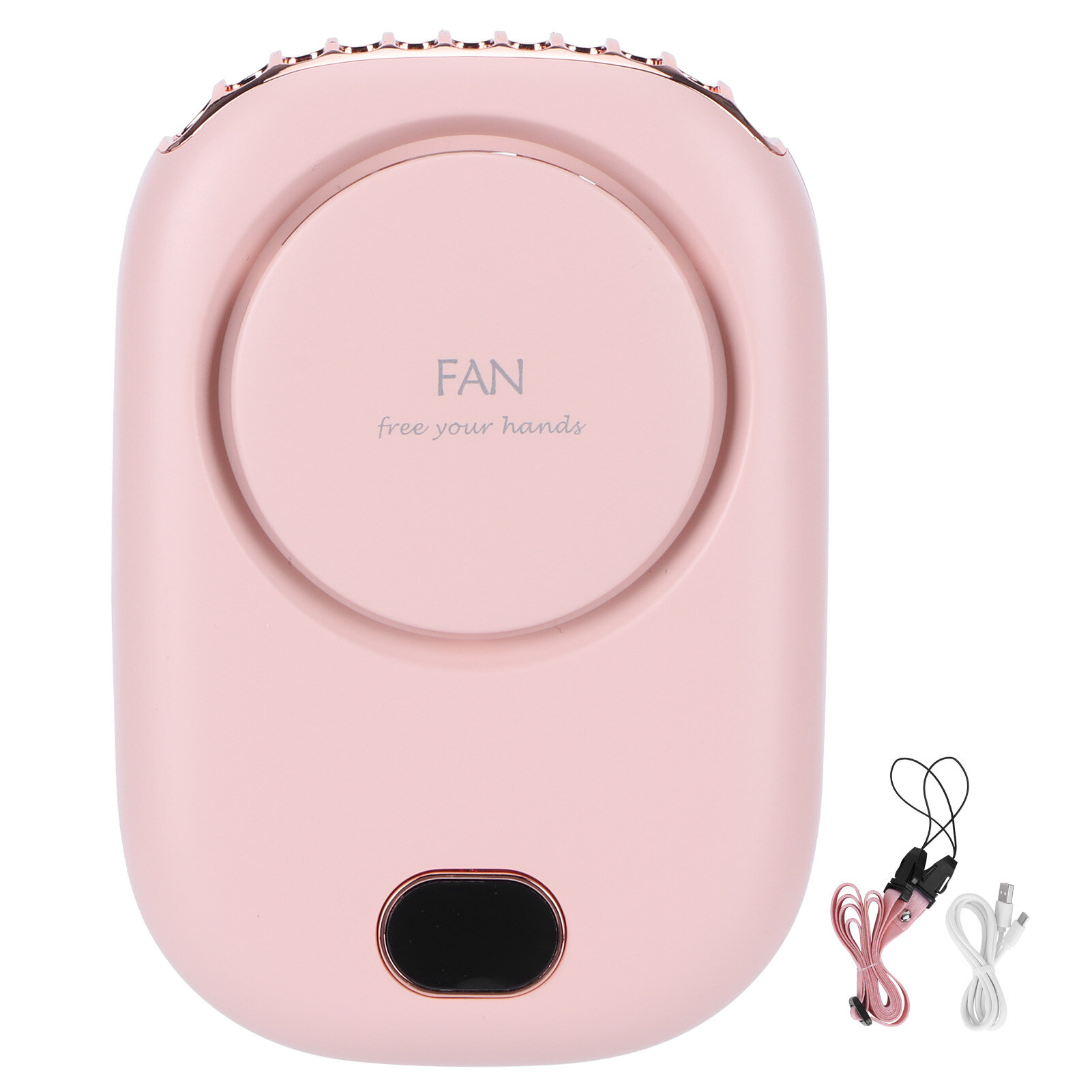 Mini Electric Fan Portable USB Charging Neck Hanging Bladeless for Outdoor Sports TravelPink