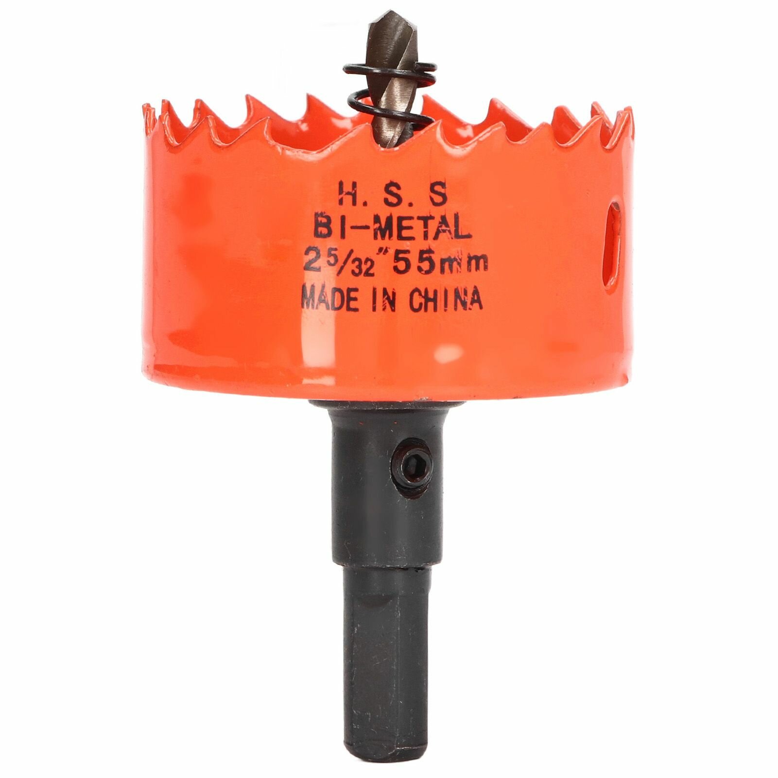 Сверло для кольцевой пилы с острыми зубьями, легкое удаление стружки, высокотвердая фреза из быстрорежущей стали с оправкой для дерева, металла, 2 5/32 дюйма (55 мм)