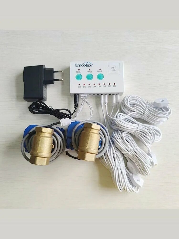 Emooluxr домашняя умная система защиты от протечек воды с двойным латунным краном G 1 для сантехников