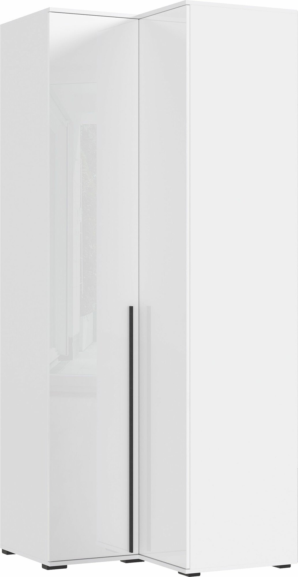 Шкаф Норд с антресолью угловой 906х2236х906 (Белый/Белый глянец холодный)