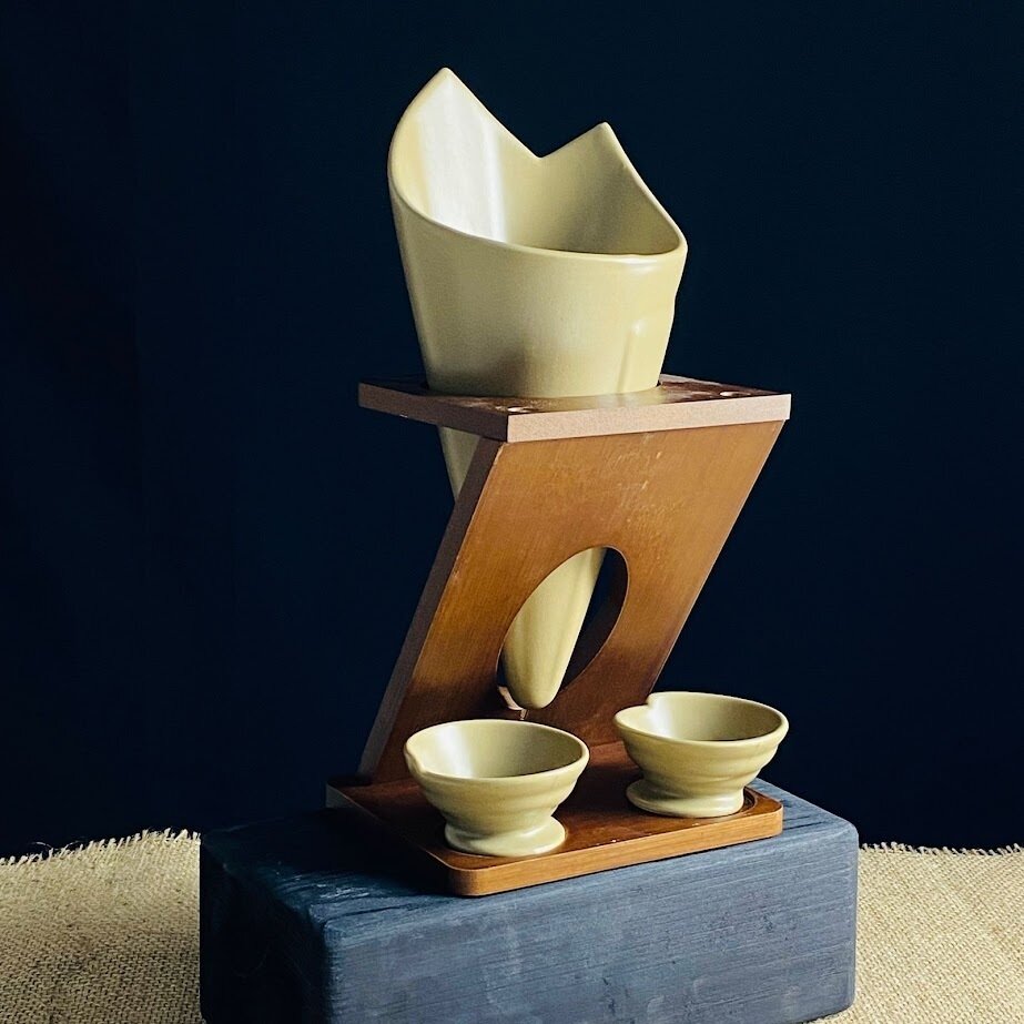 Блюдо для подачи картофеля фри с соусниками 3 предмета на подставке TROPICAL