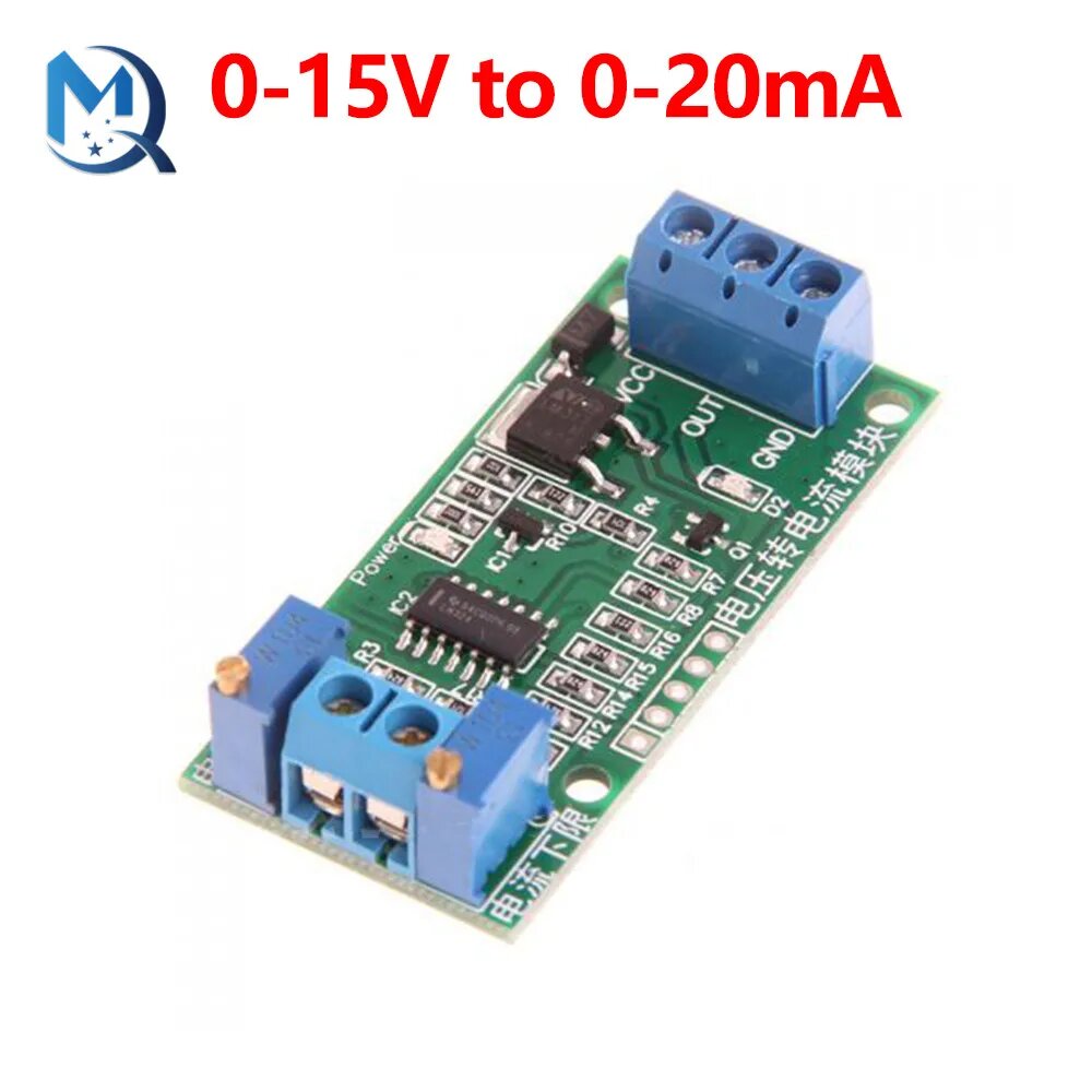Модуль преобразования напряжения в ток Ziqqucu Voltage to current signal converter 0-15V to 0-20mA