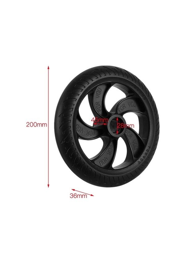 8-дюймовое цельное колесо 200 мм из полиуретана для скутеров — прочное, амортизирующее, устойчивое к разрывам