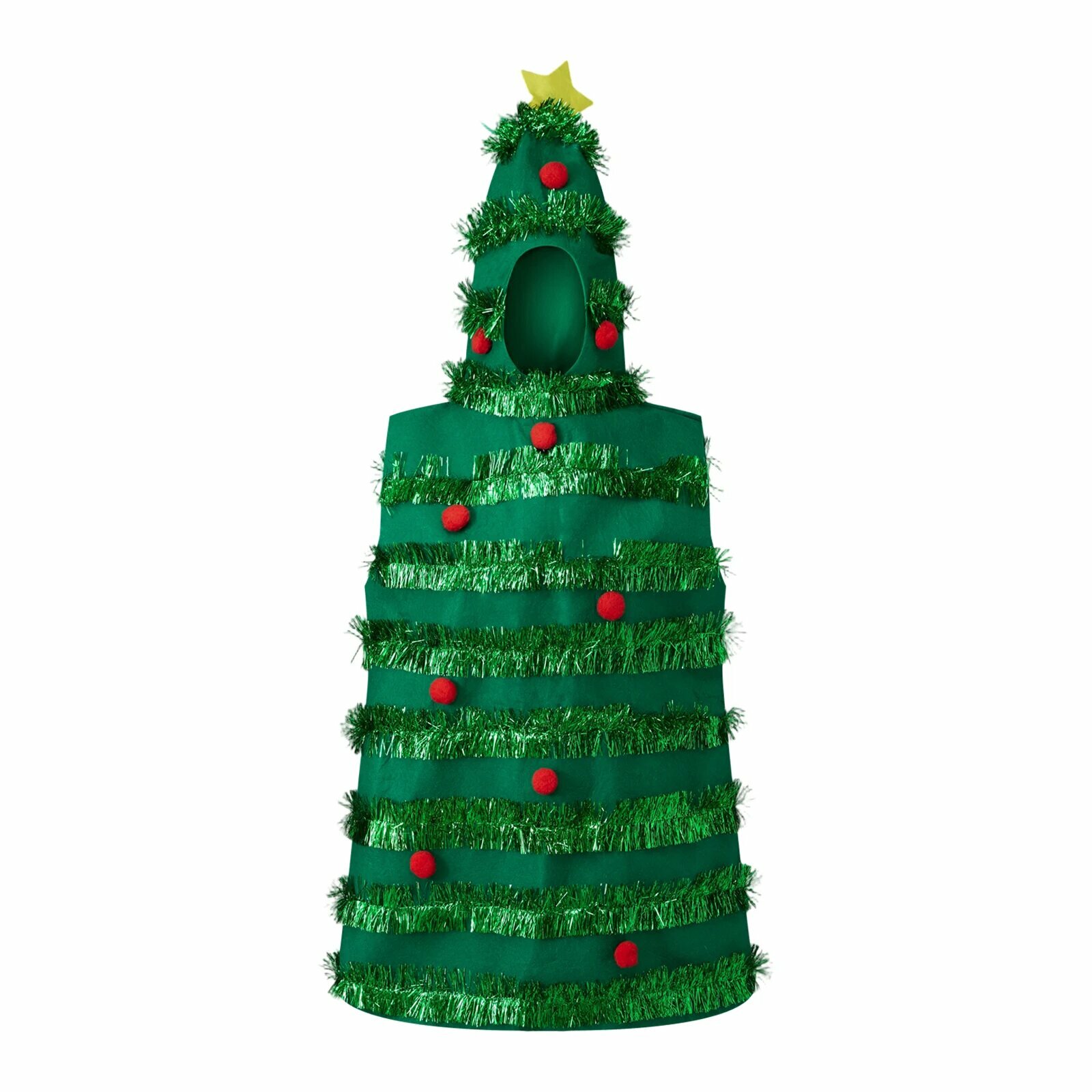 Рождественский костюм елки, зеленый, полиэстер