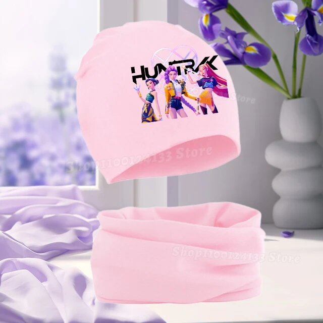 Детские шапки и шарфы Devil Hunter, милые детские осенне-зимние теплые и удобные вязаные шапки и воротники в стиле Харадзюку, комплект из 2 предметов, Размер: Размер 19x20 40x20см