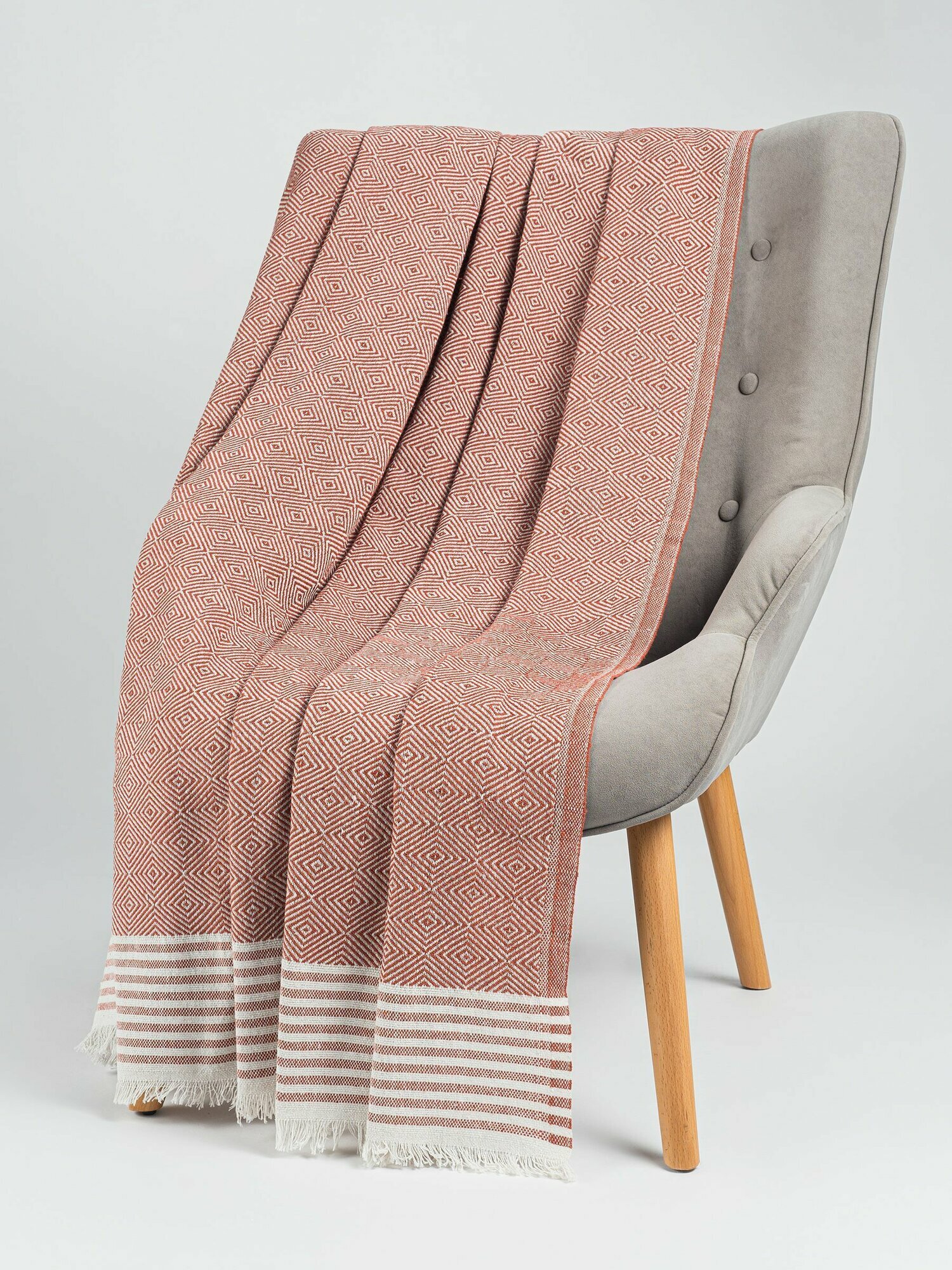 Плед OLIVIA цвет кирпичный 170*210 , хлопок, Турция