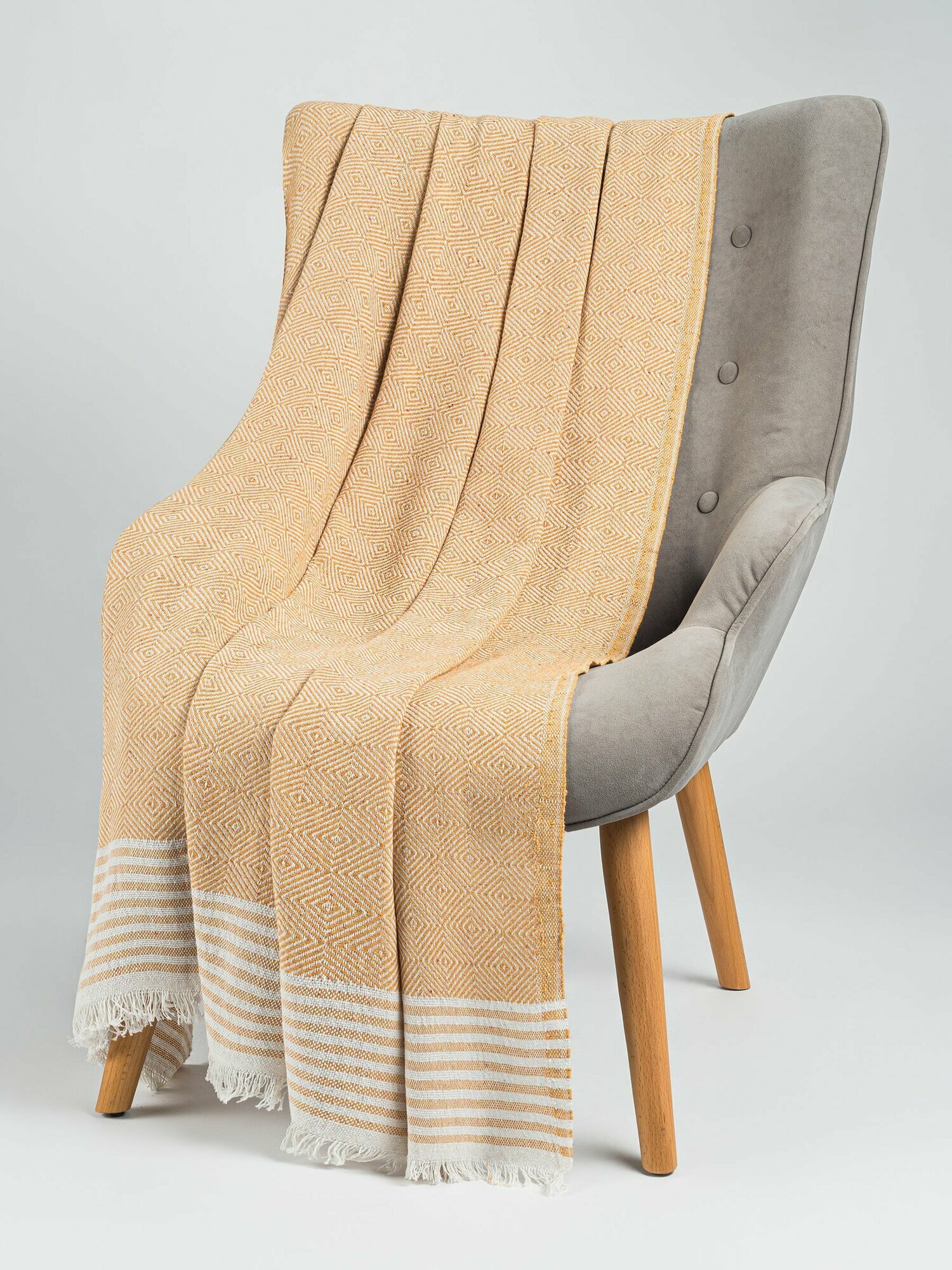 Плед OLIVIA цвет горчичный 170*210 , хлопок, Турция