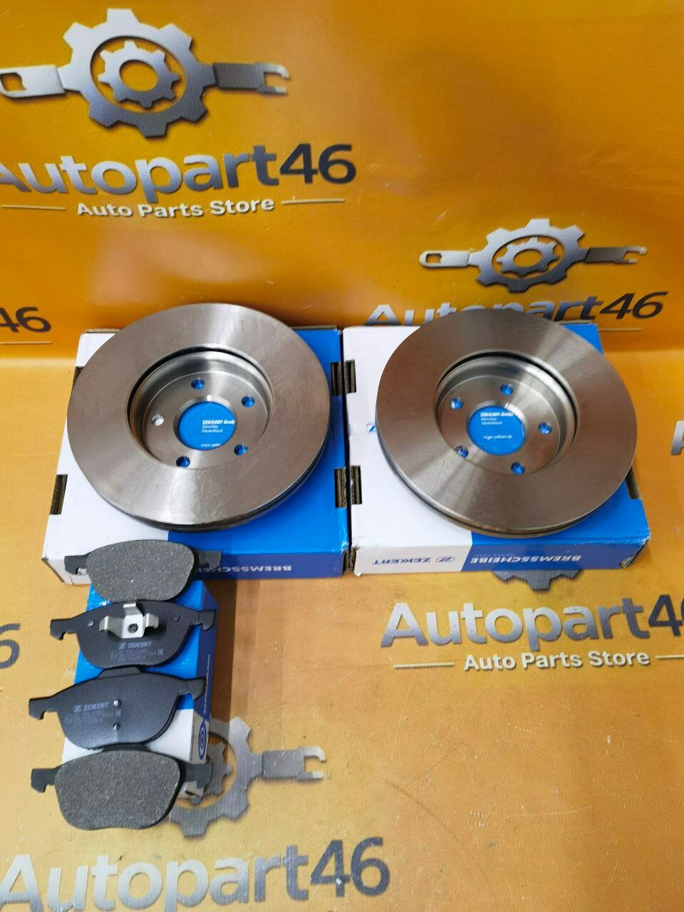 Диски тормозные передние с колодками Форд Фокус 2 2005-2011г. Ford Focus 2 Zekkert Германия