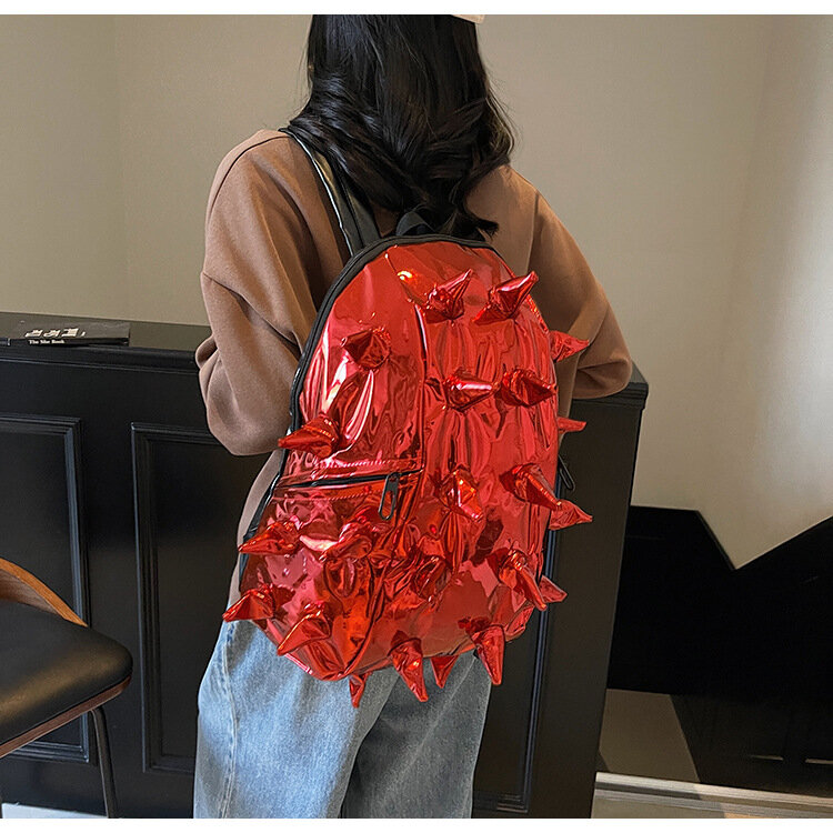 Рюкзак универсальный, блестящий, светло-золотой