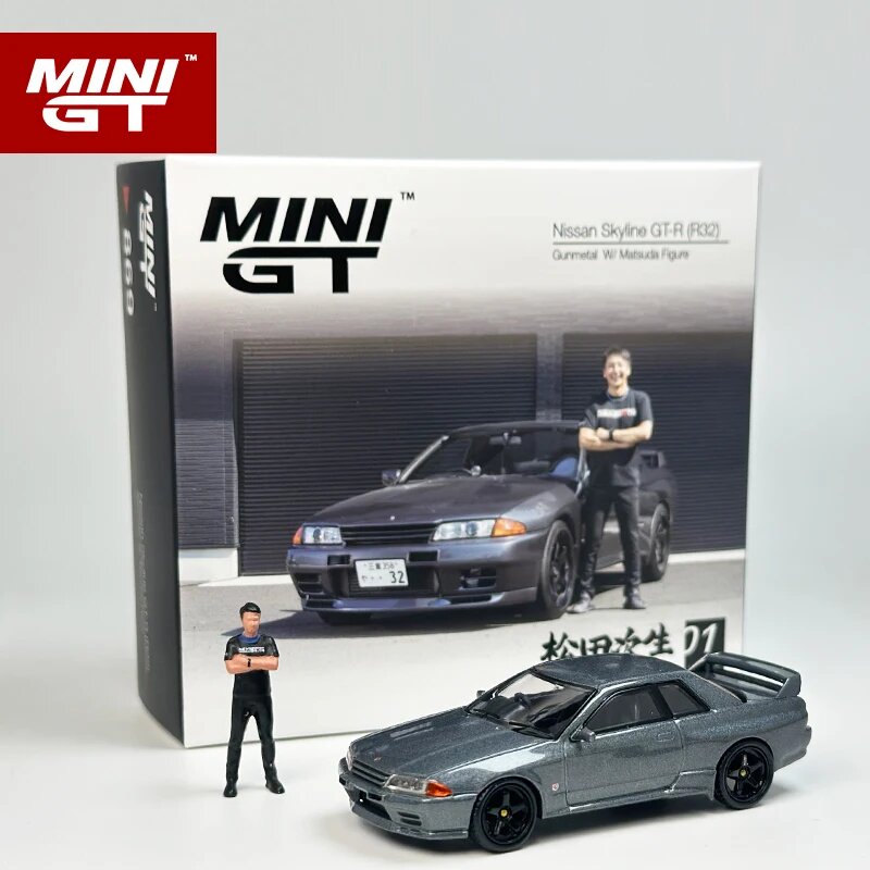 MINIGT 1:64 Nissan Skyline GTR R32 Gunmetal модель автомобиля