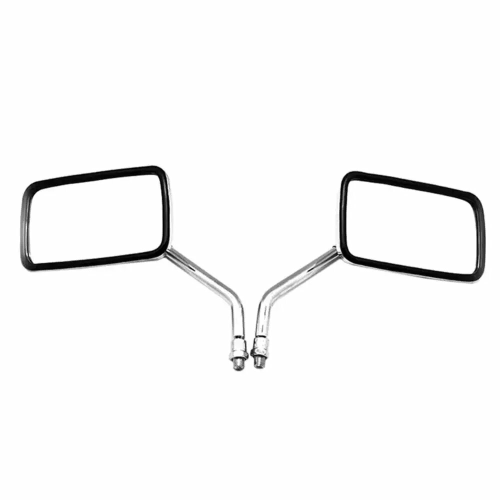 1 пара универсальных прямоугольных зеркал заднего вида для мотоцикла, 10 мм, хромированное зеркало Retrovisor De Moto, подходит для скутера Honda, электронного велосипеда