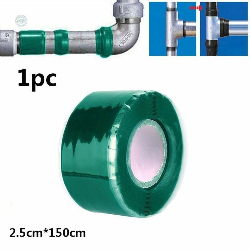 Сверхпрочная силиконовая самофиксирующаяся ремонтная лента для герметизации труб, шлангов и авто, водонепроницаемая, термостойкая от -50 до +260 C, универсальная черная 1,5 м