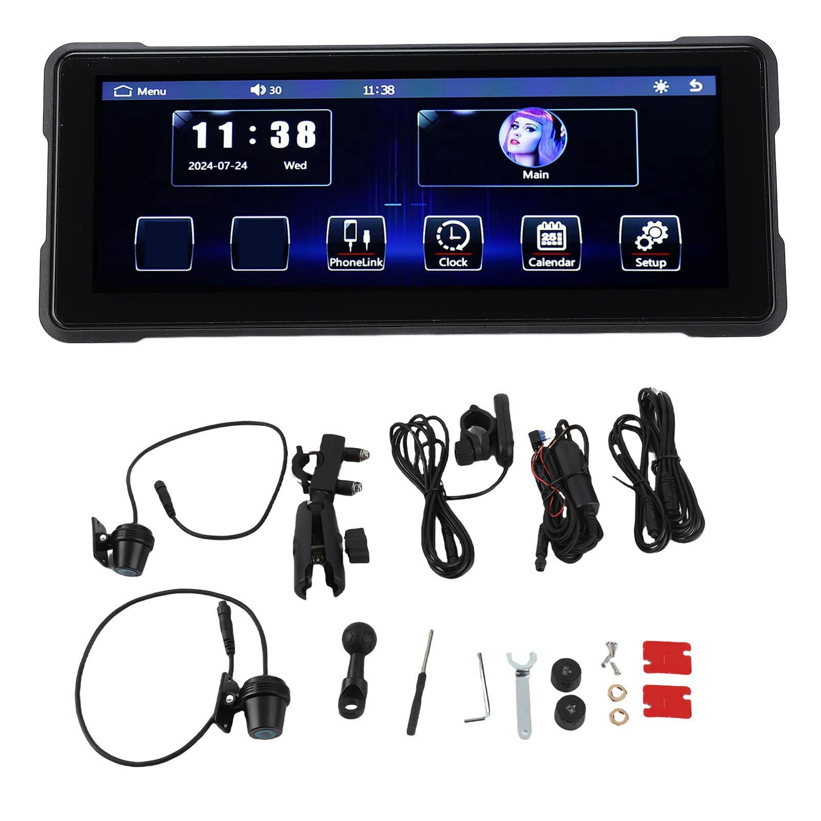 7inch Motorcycle GPS Navigator for Android Auto Carplay Multimedia Display Navigation System for Traveling Daily Riding