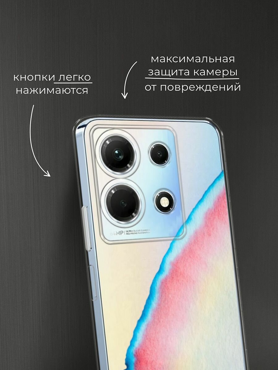 Чехол на Infinix Note 30 4G / Инфиникс Нот 30 4G с принтом Слияние красок, прозрачный — фото 1