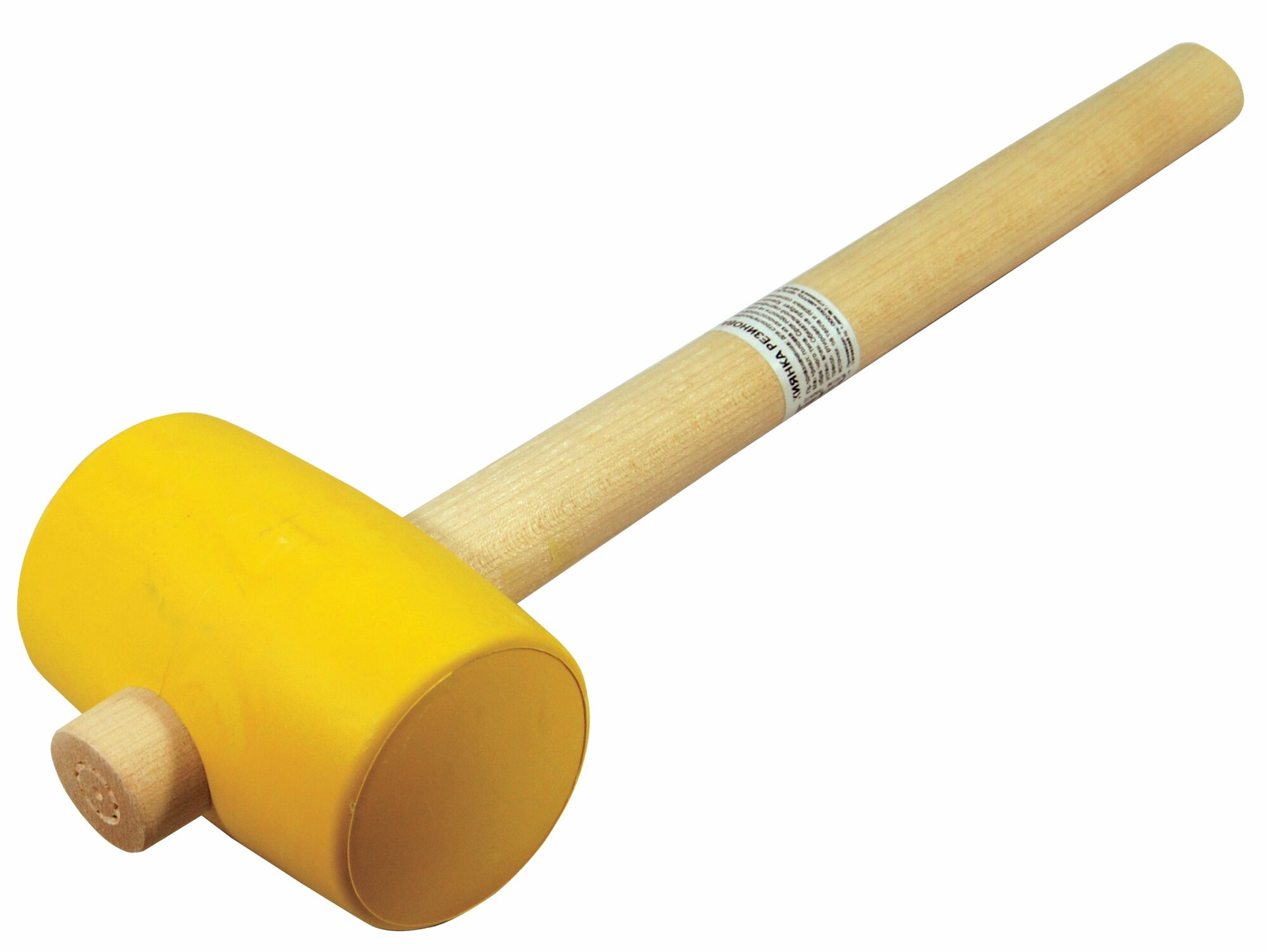 Киянка резиновая желтая, 45 мм, деревянная рукоятка обратного типа