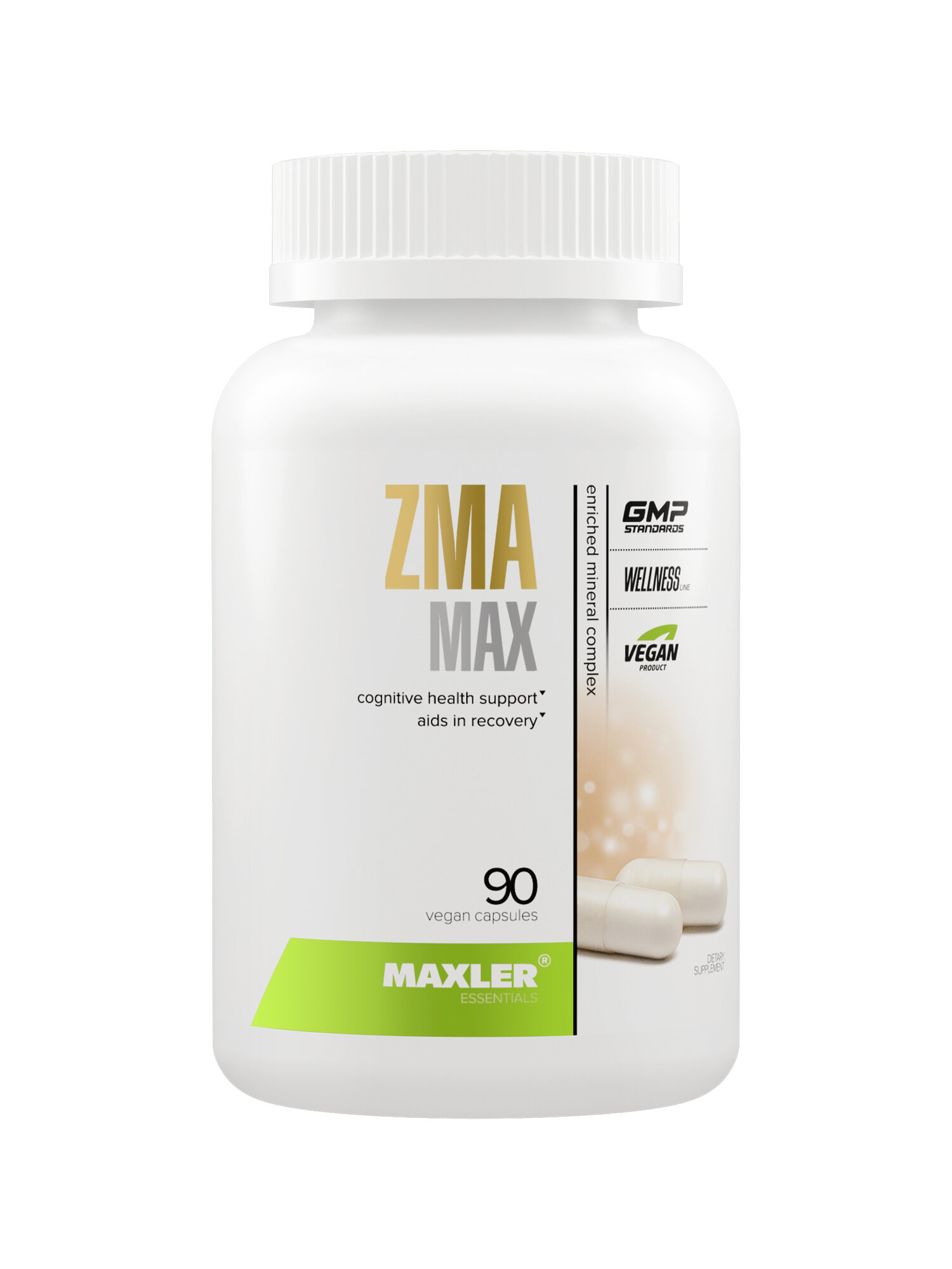 Добавка с цинком, магнием, витамином B6 и экстрактом гинкго билоба Maxler ZMA Max, 90 веган. капсул