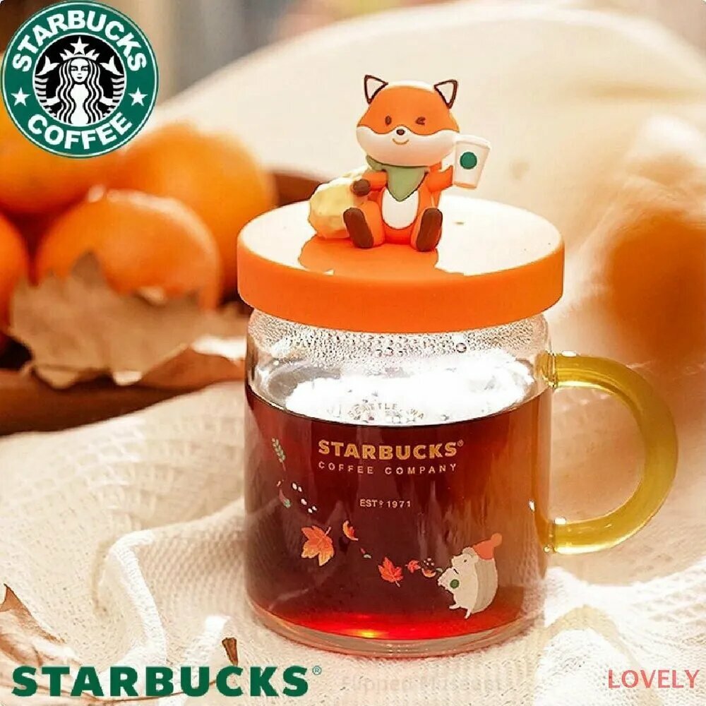 Starbucks Стакан "чашка молока, чашка кофе" 420 мл 1 шт оранжевый