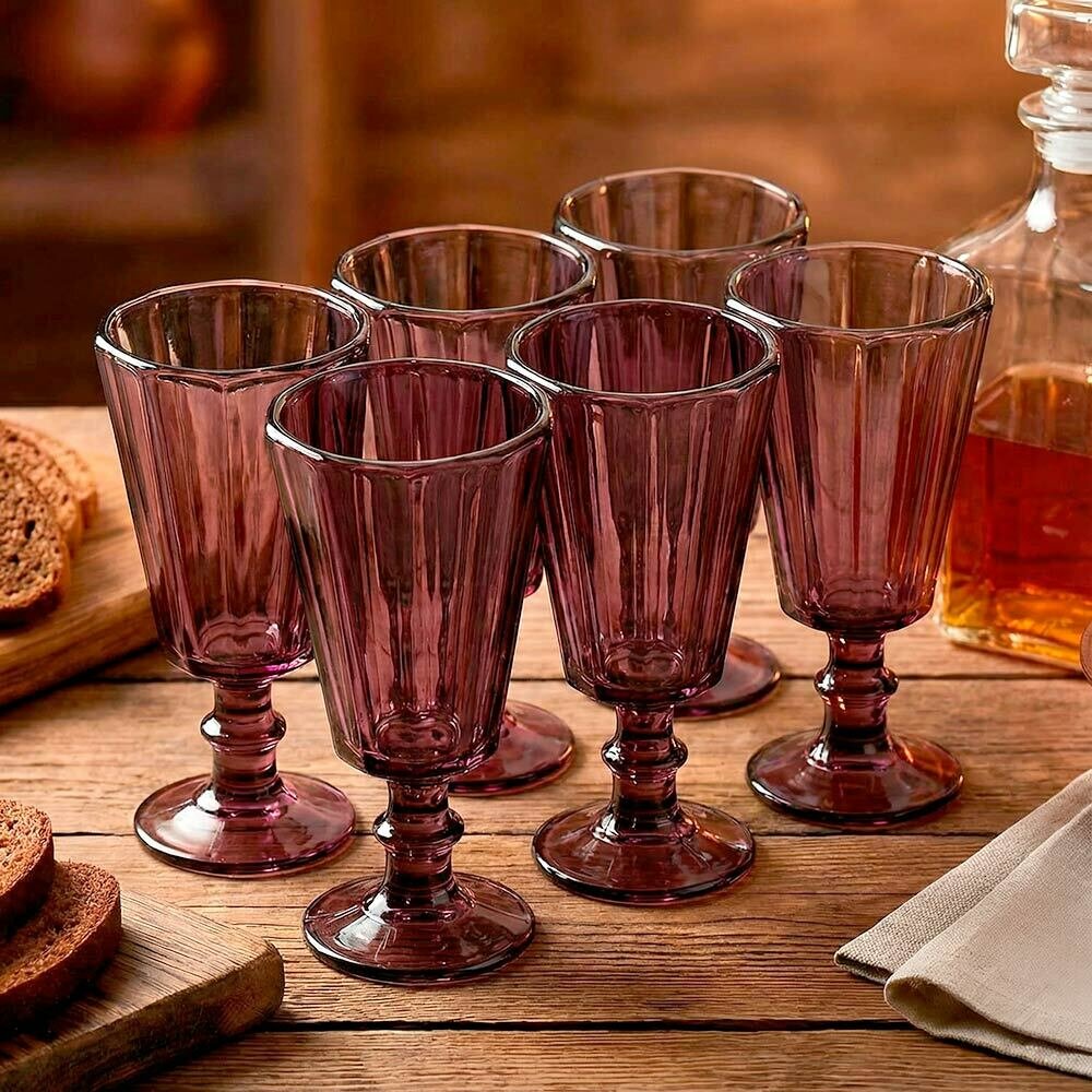 Набор бокалов для напитков 6шт 50мл бордовый стекло, элегантные и практичные