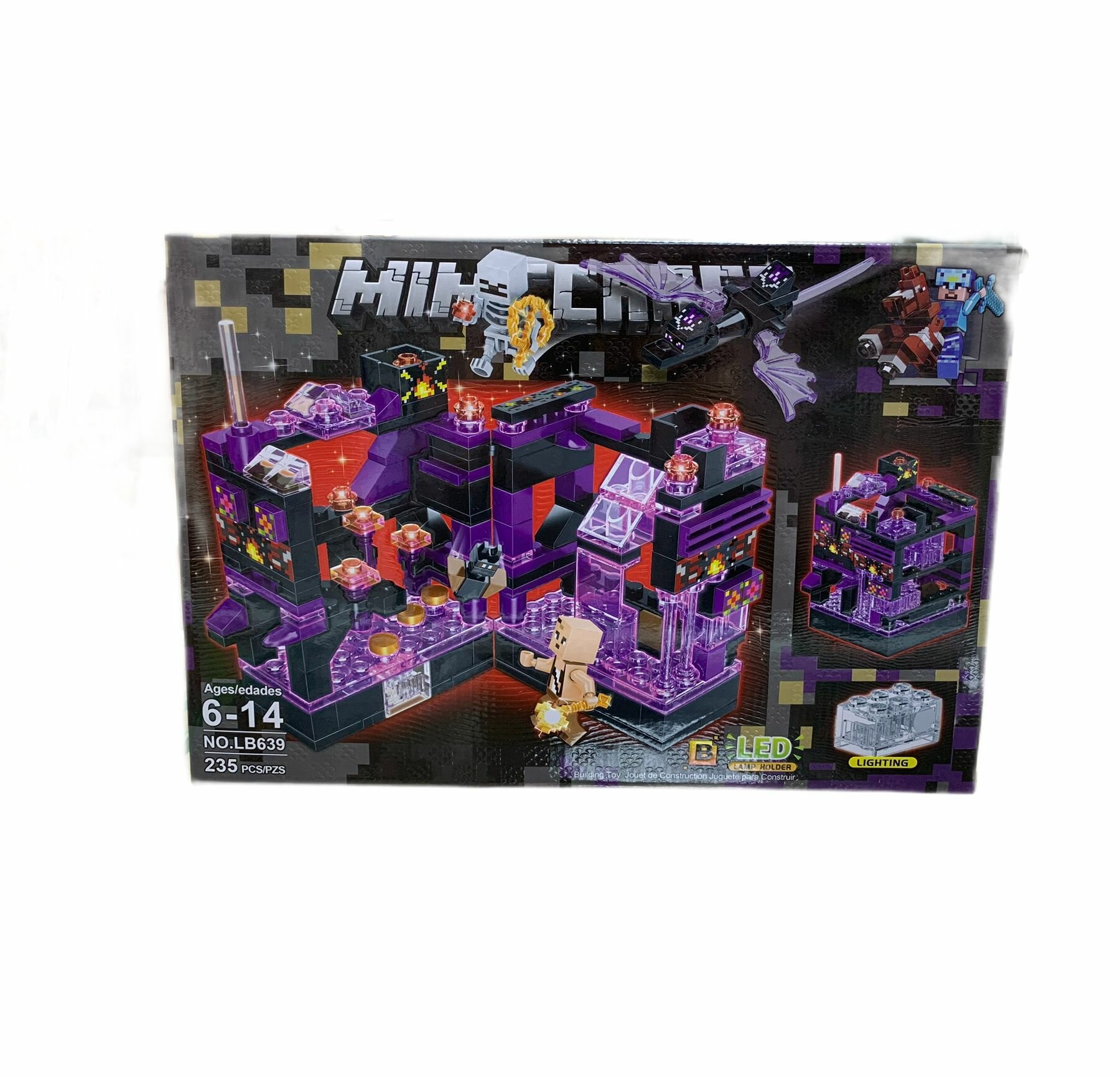 Конструктор Minecraft 4 в 1 с LED подсветкой