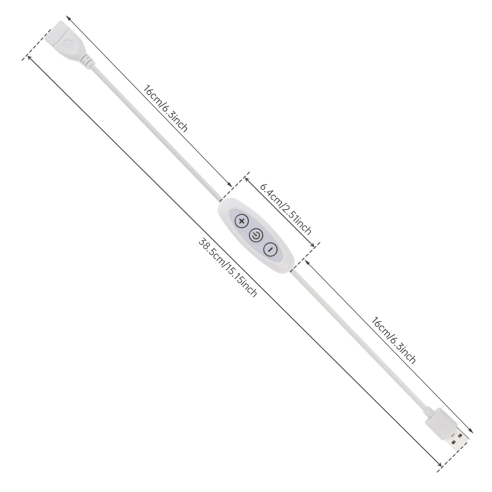 USB-диммер 3-клавишный 10-скоростной черный/белый 5В белый