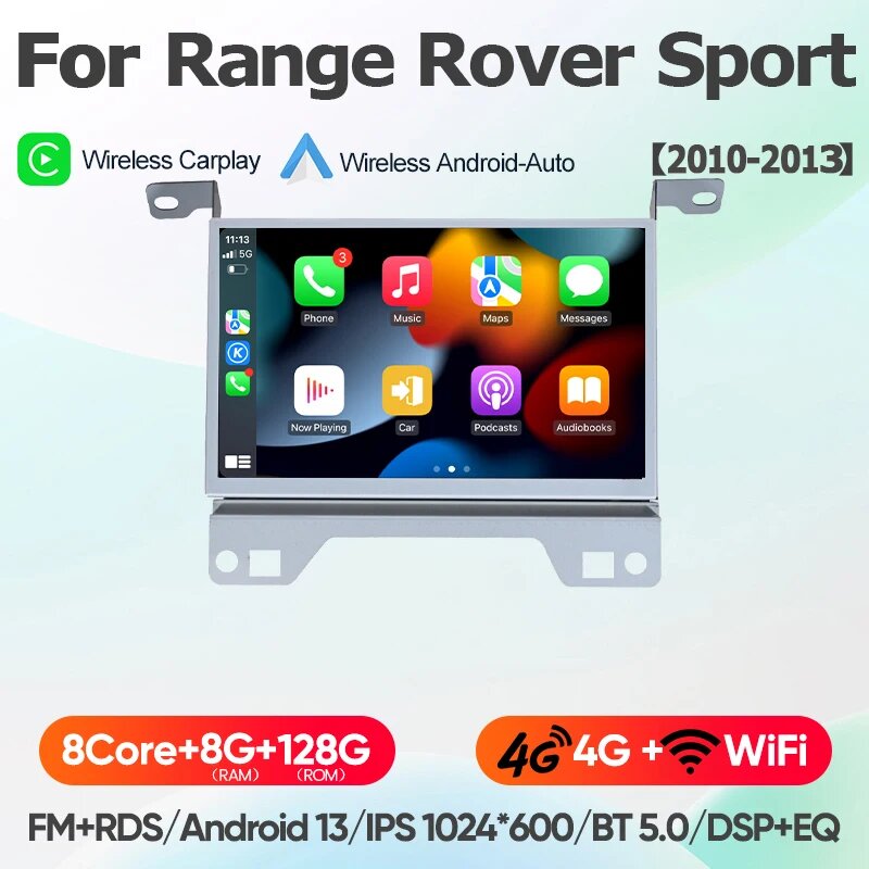 Для Range Rover Sport 2010 2011 2012 2013 Android 13 8G 128G Мультимедийный плеер Carplay GPS-навигация Сенсорный экран BT Автомобильный радиоприемник 8G 128G 8Core