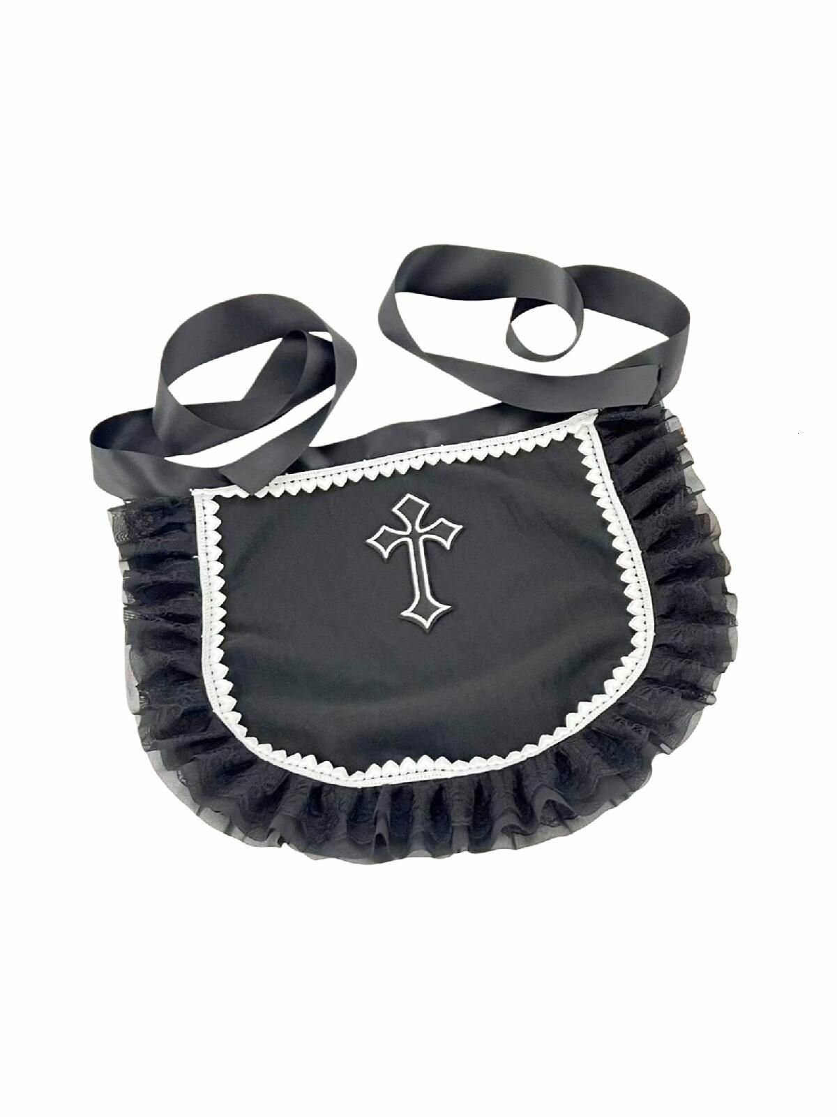 Косплейный фартук с кружевом, Белый черный