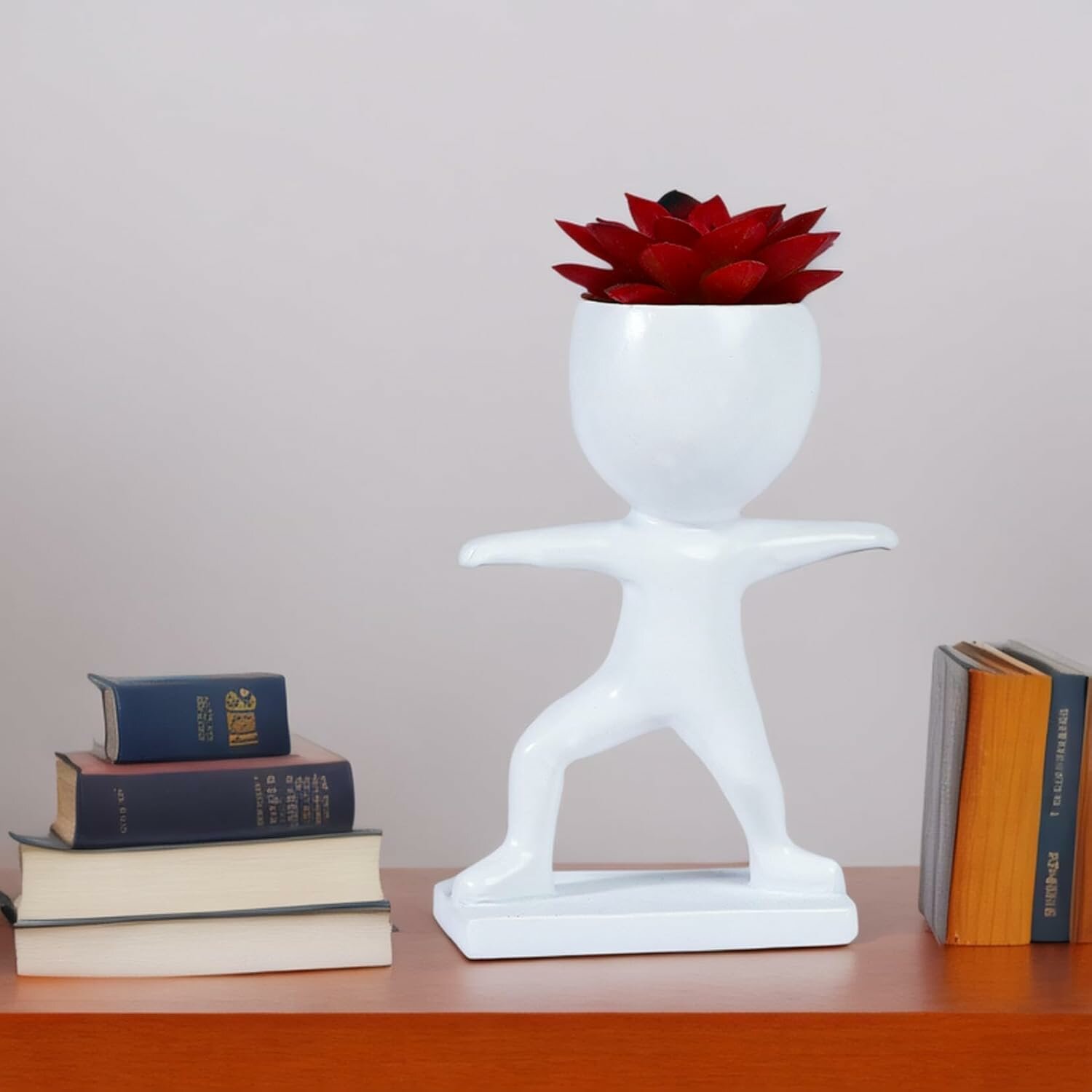 HAQI Креативные цветочные горшки для суккулентов в спортивном стиле, Фигурные кашпо в виде человека с гантелями, йогой и бегом, Декоративные горшки для кактусов из смолы, декор для дома и офиса