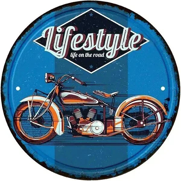 Винтажные классические мотоциклетные 30 см круглые металлические алюминиевые вывески, табличка, знак для человека, пещерный бар, паб, гараж, клуб, настенный художественный декор