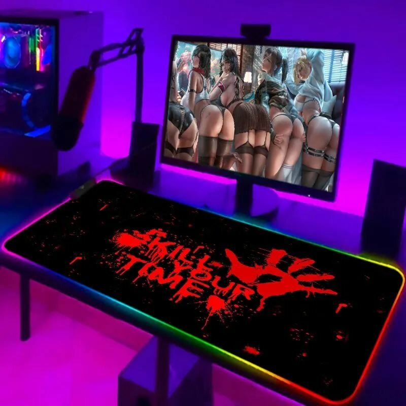 Коврик для мыши, XXL, красный, черный матовый