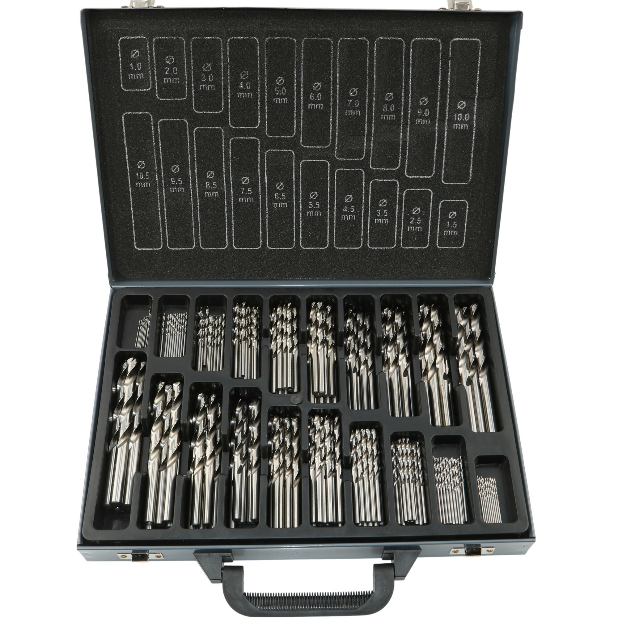 GARWIN INDUSTRIAL GM-BS155 Набор сверл 1.0-10.5, шаг 0.5, HSS-G, DIN338, 155 предметов